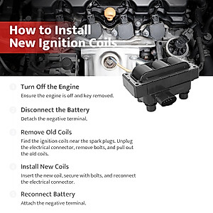 Ignition Coil Pack Replacement for 1991-2007 V6 4.0L Ford Explorer Ranger Mustang Explorer Mercury Mountaineer Mazda B3000 B4000 91 92 93 94 95 96 97 98 99 2000 2001 2002 2003 2004 2005 2006 2007