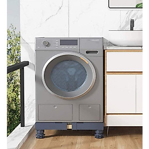 QQUN Adjustable Mini Fridge Stand- Dryer Dorm Refrigerator Washing Machine Base- Washer Pedestal- Strong Feet for Machine- (Grey)