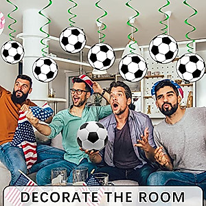 30 Pcs Soccer Ball Hanging Swirls Soccer Party Decorations Soccer Garland Soccer Party Supplies for Boys Kids Birthday Baby Shower Sports Themed Party Decoration