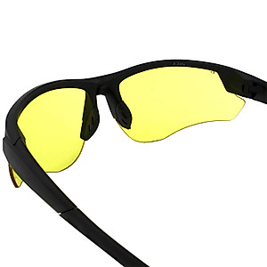 Epoch Eyewear Grunt Tactical Shooting Range Safety Sunglasses Black Frames with Yellow Lenses