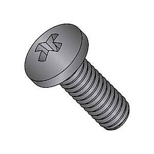 Small Parts MS51957-5B 18-8 Stainless Steel Pan Head Machine Screw, Black Oxide Finish, Meets MS-51957, #1 Phillips, #2-56 Thread Size, 3/8" Length, Fully Threaded, USA Made (Pack of 100)