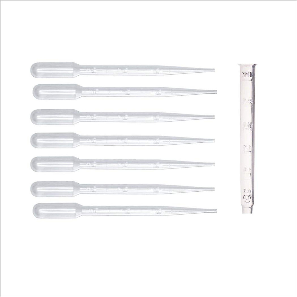 100Pcs Plastic Transfer Pipettes by KoberrLi, 3ml Disposable Calibrated Droppers for Essential Oils, Science Laboratory,DIY Projects