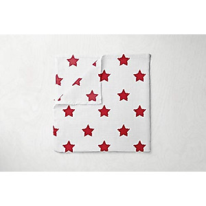 Bacati - 4 Pack Sports Baby Swaddle Blankets Boys Swaddle Wrap Soft Breathable Cotton Muslin Swaddle Blankets Receiving Blanket for Boys, Large 45 x 45 inches (Baseball Red/Grey)