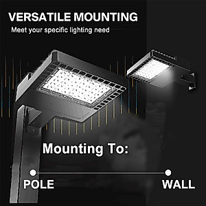 LEDMO LED Parking Lot Light Dusk to Dawn Outdoor Lighting with Adjustable Arm Mount 19500lm Waterproof Wall Light Fixtures 150W Flood Security Lights for Garage Yard Shop Warehouse Barn(3 Pack)