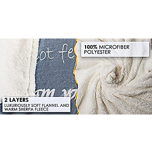 Soft Fluffy Throw Christian Blanket - Double Layer 65x50 Throw Blanket - Scripture Grey Soft Blanket for Couch & Bed - Healing Gifts for Women - Warm Blanket for Bed