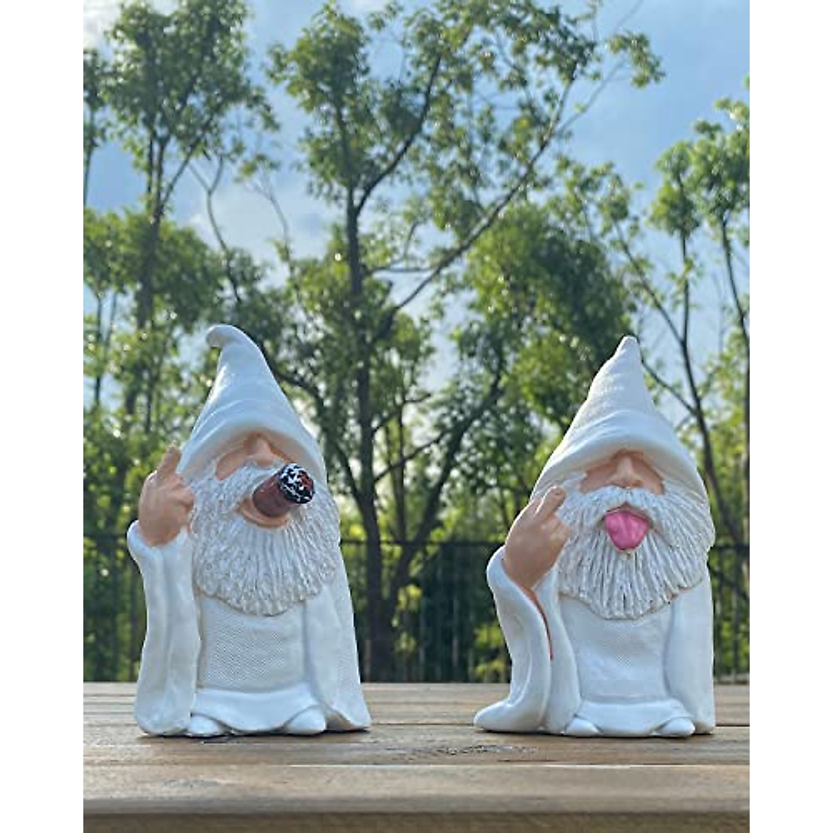 CPTC Middle Finger Gnome Statue,6.3 Inch Jumbo Naughty Tongue Garden Gnomes.