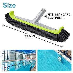 Sepetrel Pool Brush Head for Cleaning Pool Walls,Heavy Duty Inground/Above Ground Swimming Pool Scrub Brushes with Premium Strong Bristle & Reinforced Aluminium Back