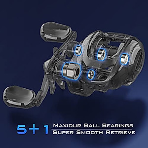 KastKing Centron Lite Baitcasting Fishing Reels, 7.1:1 Gear Ratio, Right Handed Reel, White