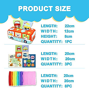 AIPINQI Baby Tissue Box Toy Magic Crinkle High Contrast Tissue Sensory Box Baby Toys to 6-12 Months