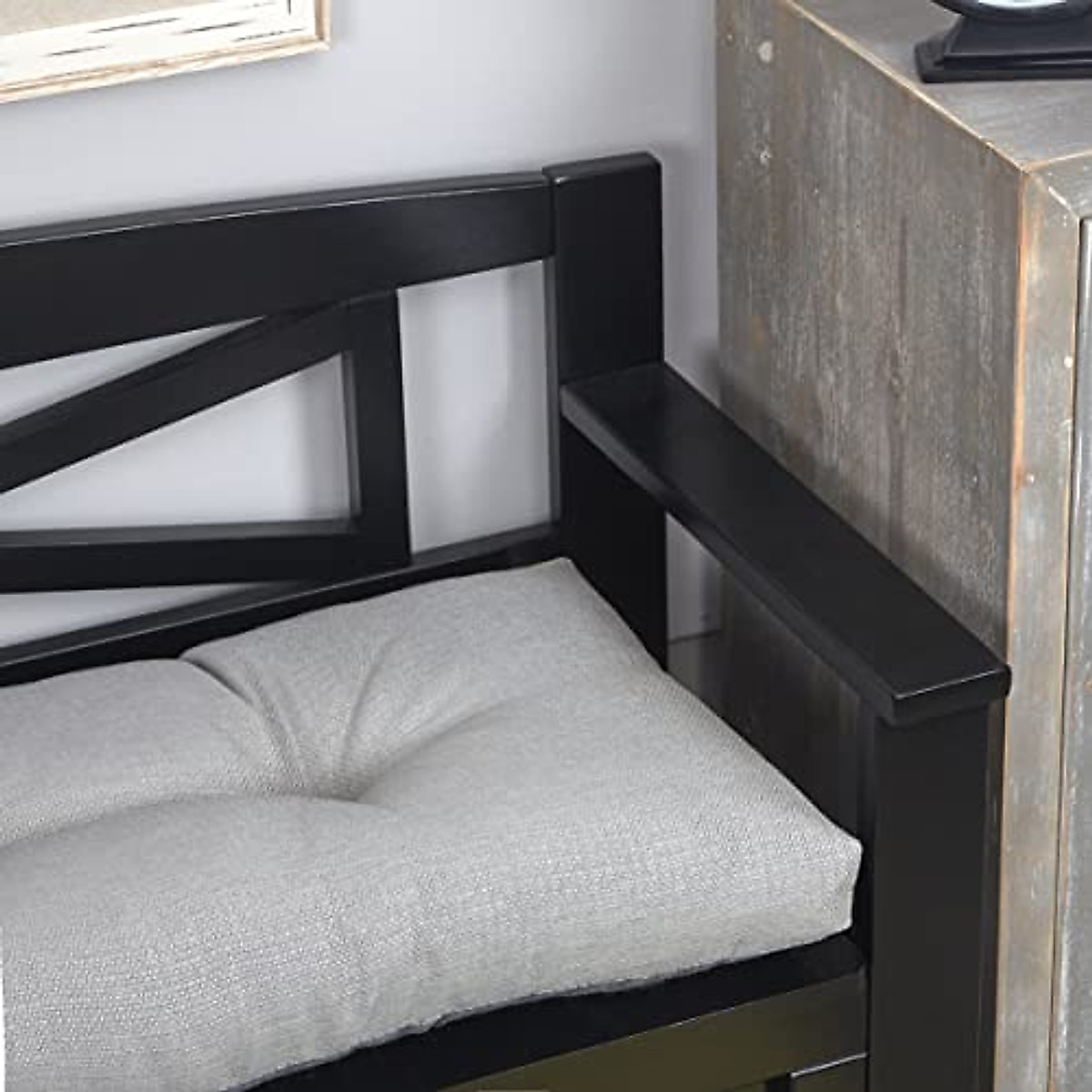 Klear Vu The Gripper Omega Non-Slip Tufted Bench Cushion for Indoor Furniture, Entryway Storage, Bay Window, Corner Nook or Piano Seat, 43 Inches, Gray