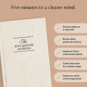 The Five Minute Journal, Original Daily Gratitude Journal, Reflection & Manifestation Journal for Mindfulness, Undated Daily Journal, Plastic-Free, White - Intelligent Change