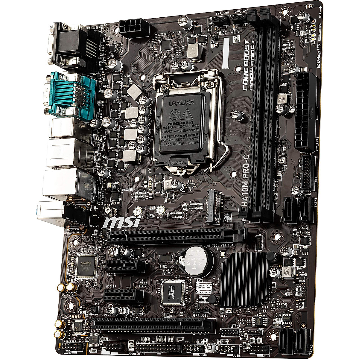 MSI H410M PRO-C ProSeries Motherboard (mATX, 10th Gen Intel Core, LGA 1200 Socket, DDR4, M.2 Slot, USB 3.2 Gen 2, 2.5G LAN, D-Sub/DVI/HDMI/DP)