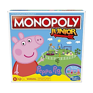 Hasbro Gaming Monopoly Junior: Peppa Pig Edition Board Game for 2-4 Players, Indoor Games for Kids, Peppa Pig Toys and Games, Ages 5+ (Amazon Exclusive)