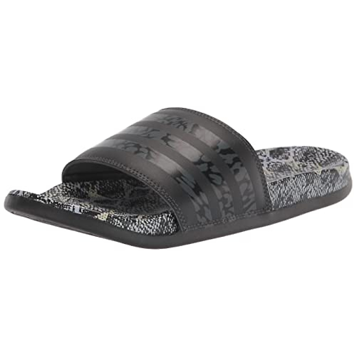 adidas Women's Adilette Comfort Slides Sandal, Core Black/Core Black/Almost Pink, 8