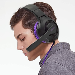 Anivia PC Gaming Headset with Mic, Stereo Gaming Headphones Compatible with Xbox One,PS4,PS, PC, Mac, Laptop, Android,Smartphone, Tablet,Purple