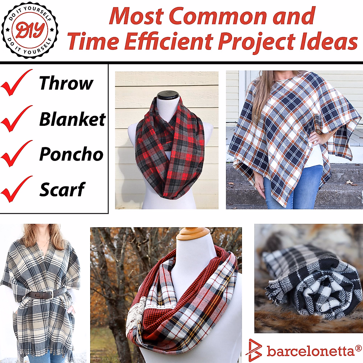 Barcelonetta | Cotton Flannel Fabric | 100% Cotton | 60 Inch Wide | Quilting, Blanket, Sewing, PJ, Shirt | Cloth, Solid (White, 5 Yard)