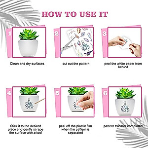 8 Sheet Rub on Transfers for Crafts Furniture Marine Animal Rub on Transfers Stickers for Journaling Scrapbooking Fish Starfish Stickers Furniture Decals for Home Office Paper Wood DIY Craft