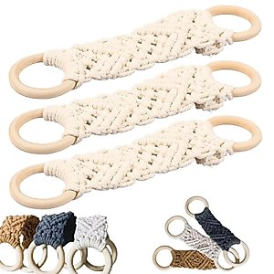 Macrame Towel Holder Ring, Macrame Kitchen Towel Holder, Crochet Towel Holder Rings, Macrame Knit Hanging Kitchen Towel Holder, Crochet Hanging Dish Towel Holder Hanging Kitchen Towels Ring (C)