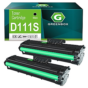 GREENBOX Compatible MLT-D111S Toner Cartridge Replacement for Samsung MLT-D111S D111S MLTD111S MLT111S for Samsung Xpress M2020 M2020W M2022 M2022W M2070 M2070W M2070F M2070FW M2024W M2060FH (2 Black)