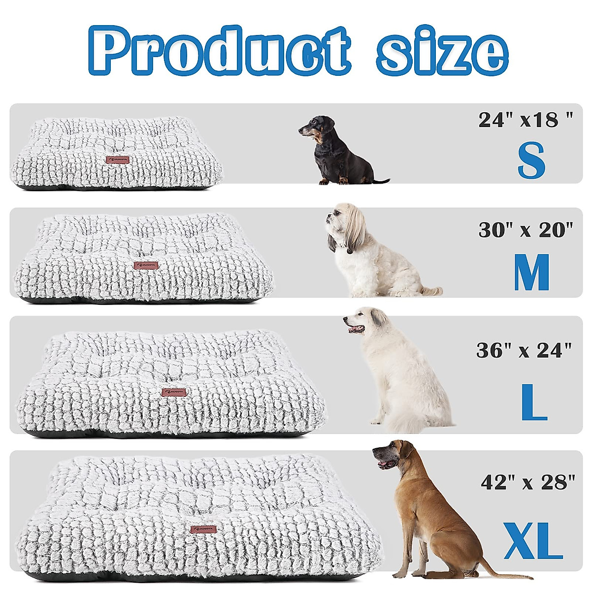 Dog Bed Crate Pad Pet Cushion Crate Mat Puppy Bed for Small Dogs Soft Fluffy Kennel Pad for Dog Crate, Anti-Slip Comfy Small Dog Bed
