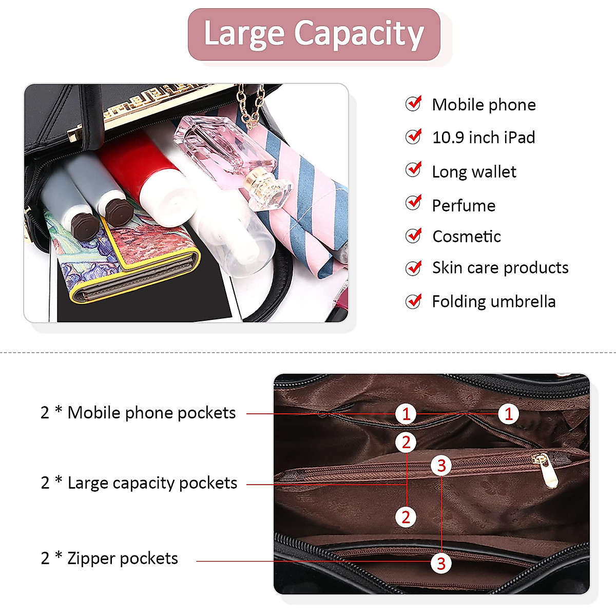 DIRRONA Women Handbag Ladies Messenger Bag Shoulder Bags Fashion Style Handbag Waterproof Casual PU Leather Pompom Messenger Bag Pink A