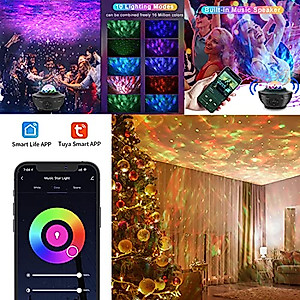 Star Projector,Night Light Galaxy Projector Lights with Bluetooth Speaker&Remote for Room Decor, Compatible with Alexa & Google Assistant Control ＆ Smart App,Birthday/Holiday Gifts for Kids Adults