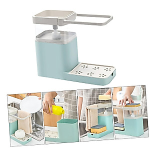 Amosfun 3pcs Shelf Dispenser Soap Pump Towel Hangers Liquid Soap Dispenser Countertop Sponge Holder Sponge Holder for Sink Manual Essence Dispenser Storage Case