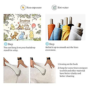 Classic Bear Backdrop 1st Birthday Cartoon Animal Honey Bear Forest Friends Photography Background Boy Girls Newborn Party Decorations Supplies Cake Table Banner 7x5FT, 7x5FT(210x150cm)