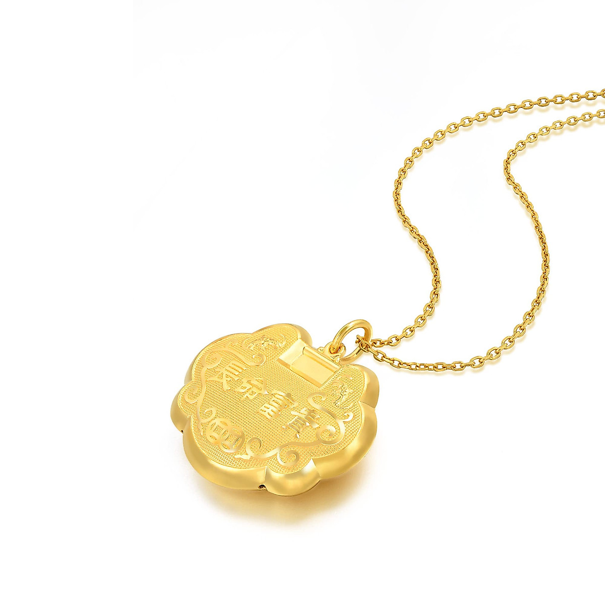 CHOW SANG SANG 999.9 24K Solid Gold Price-by-Weight 10.92g Gold Longevity Pendant for Women 79695P | [Not Include the Necklace]