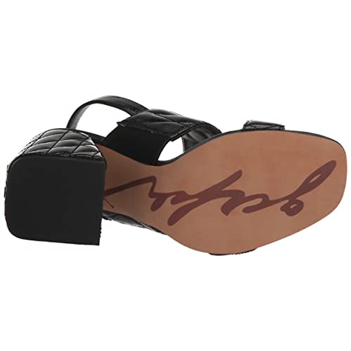 Karl Lagerfeld Paris Women's Sarina Open Toe Leather Heeled Sandal, Black Quilted, 6