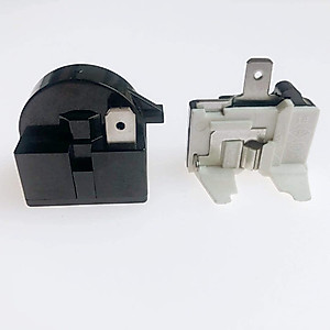 QP2-4R7 1Pin Refrigerator PTC Starter Relay and 6750C-0005P Refrigerator Overload Protector for LG Refrigerator Compressor,2 Pieces in Total