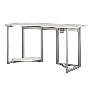 NTENSE Quest, Ergonomic, Home Office, Work Table, Computer, Gaming Room, Sitting Desk, Cup Holder, Headphone Hook, CPU Stand, White