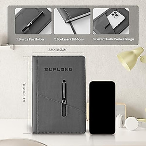 EUPLONG Lined Journal Notebook,200 Pages A5 Hardcover Leather Journals with Cell Phone Strap for Writing,Travel,Business,Work&School,Notebooks for Note Taking,Diary Notepad 5.7×8.3