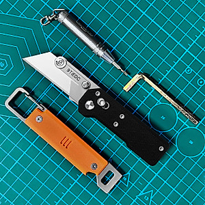 9TiEDC Folding Utility Knife,G10 Handle Heavy Duty Safety Box Cutter,Razor Knife & EDC Pocket Knife with Extra 10PC Blades,Perfect for Household Tools,Office,Factory,Outdoor Use.
