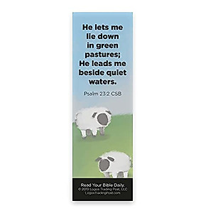 Jesus is My Shepherd, Psalm 23:2, Bulk Pack of 25 Christian Bookmarks for Kids, Childrens Bible Verse Book Markers, Sunday School Prizes with Memory Verses, Scripture Gifts for Kids & Youth