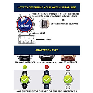 DISMAY Leather Watch Band Strap Made for Tag Heuer Watches (20mm, Black)