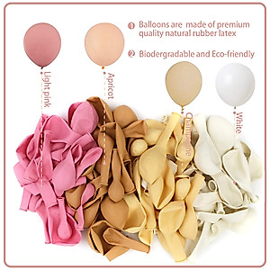 167Pcs Pink Apricot Balloon Arch Garland Kit,White Champagne and Nude Apricot Balloons Decoration Set for Retro Boho Wedding Baby Shower Bridal Engagement Anniversary Graduation Birthday Decorations…