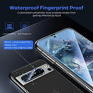 AACL Pixel 8 Pro Screen Protector Tempered Glass with Camera Lens Protector for Google Pixel 8 Pro Screen Protector，6.7 Inch [Fingerprint Unlock][Anti-Scratch] [9H] [3 +2 Pack ]