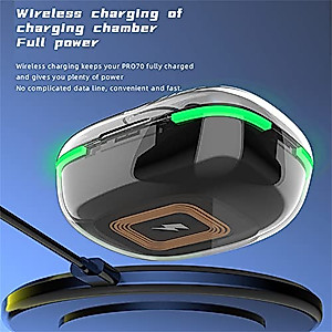 ESYEM Mini Portable Headphones Digital Display Touch-Control Earbuds Noise Reduction Bluetooth 5.3 Sport Earbuds Earphones with LED Breathing Lamp