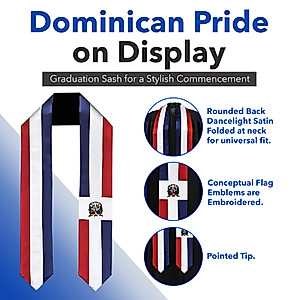 Vision Wear Dominican Republic Flag Graduation Sash/Stole International Study Abroad