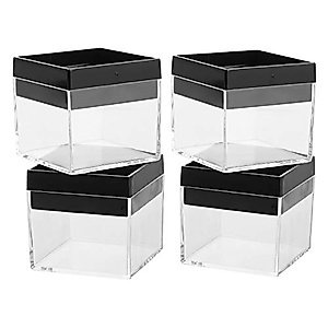 AAPIE Mini Display Boxes 10pcs Clear Acrylic Square Display Cases with Lid - Small Plasitc Cubes Storage Boxes Containers for Minerals Jewerly Coins Speimen