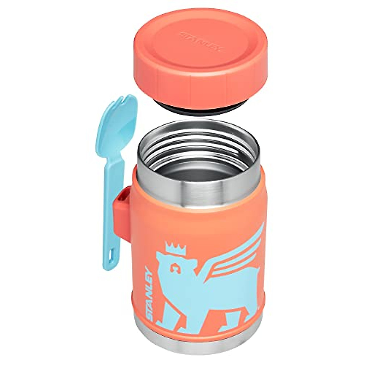 Stanley Heritage Insulated Food Jar for Kids (8 and Above) with Spork, 14oz Stainless Steel Kids’ Lunch Box, Dishwasher Safe and BPA-Free