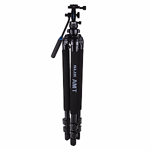SLIK PRO 700SVH Aluminum Tripod with SVH-501 Compact Fluid Video Head for Mirrorless/DSLR Sony Nikon Canon Fuji Cameras and More - Black (613-352)