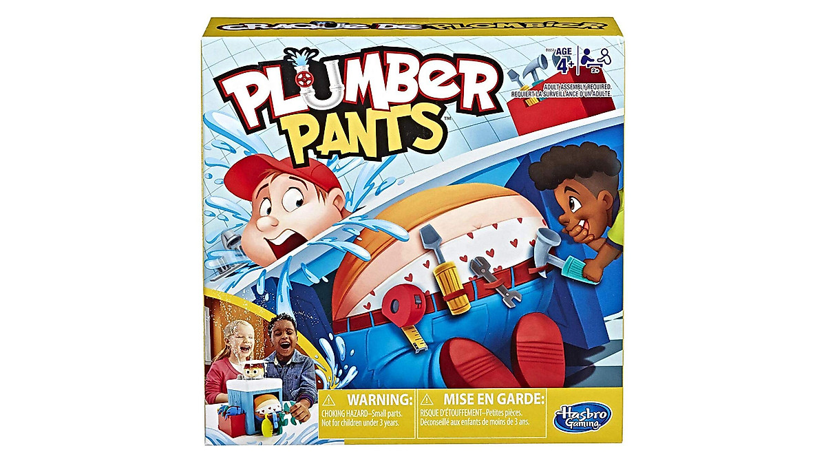 Hasbro Gaming Plumber Pants Game for Kids Ages 4+ - Fun Water Spraying Game