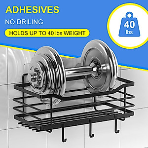 BCHWAY FAMILY Shower Caddy 5 Pack, Adhesive Shower Organizer for Bathroom Storage and Home Decor Kitchen No Drilling, Rustproof Stainless Steel Bathroom Organizer, Shower Shelves for Inside