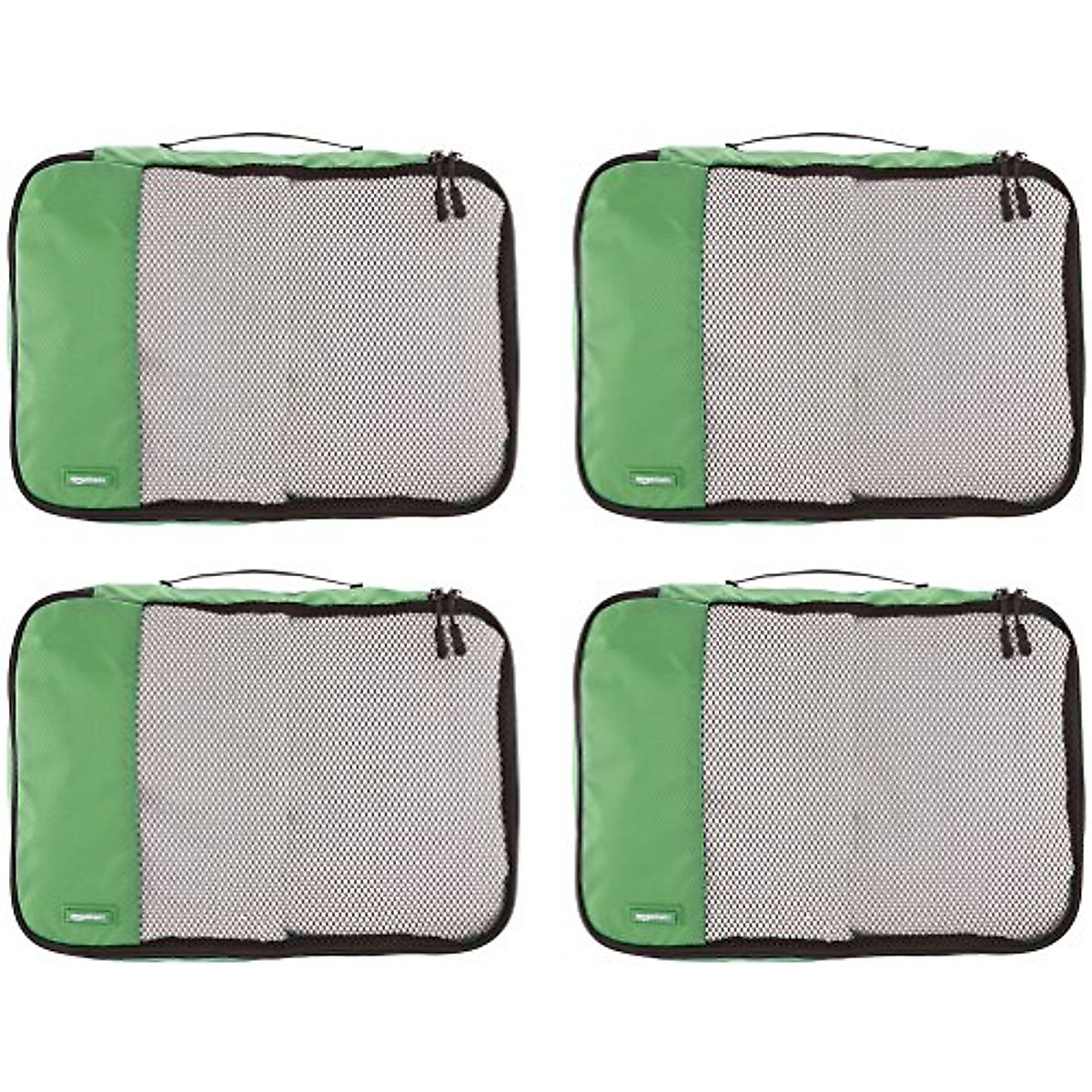 Amazon Basics 4 Piece Packing Travel Organizer Cubes Set - Medium, Green