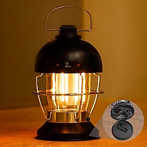 5000mAh Rechargeable Battery Powered LED Camping Lantern, Portable 400LM Retro Lamp,100H Runtime,Stepless Dimmer,3 Light Modes,Waterproof Emergency Light Flashlight Torch for Outdoor,Power Outage,Tent