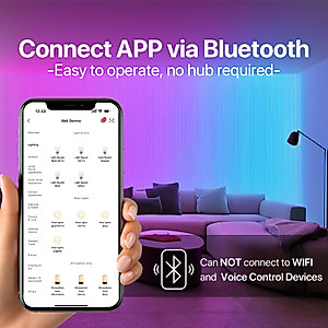 ORALUCE Bluetooth Smart Light Bulb A19 E26,9W LED Light Bulb Color Changing APP Dimmable, 60W Equivalent RGBCW LED Bulb 900 Lumens Multicolor,1P (No WiFi Connection)