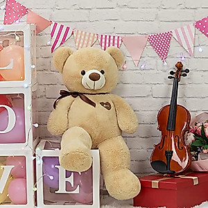 iBonny Teddy Bear Stuffed Animals Super Soft and Sweet Love Plush Bear Toy 32" Tan