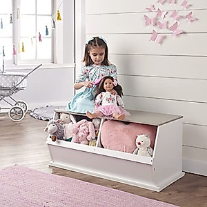 Badger Basket Two Bin Stackable Toy Storage Cubby Organizer - White/Light Gray